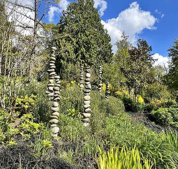 These balanced rock towers stand as proof that some people have way more patience than the rest of us mortals.