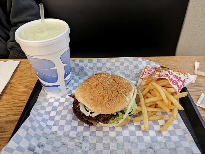 That sesame seed bun and those golden fries are the dynamic duo your lunch break desperately needs.