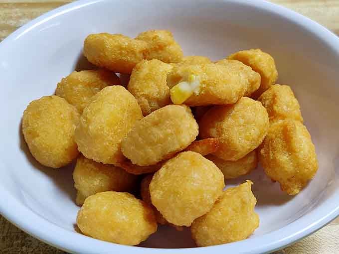 Golden corn nuggets: proof that Southerners can make anything delicious by breading and frying it properly.