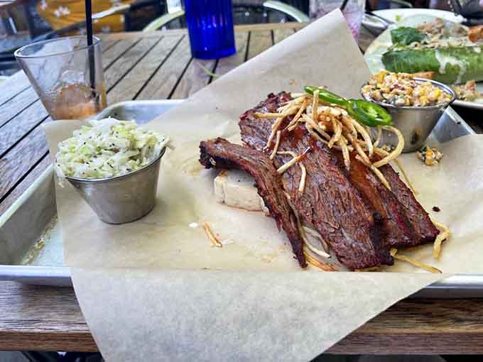 Brisket this beautifully smoked deserves its own standing ovation and possibly a thank-you card to the pitmaster.