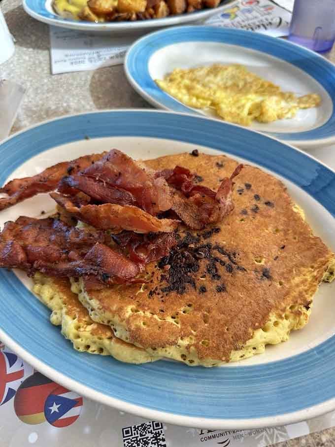 Fluffy pancakes with crispy bacon prove that sometimes the classics become classics for very good reasons worth celebrating.
