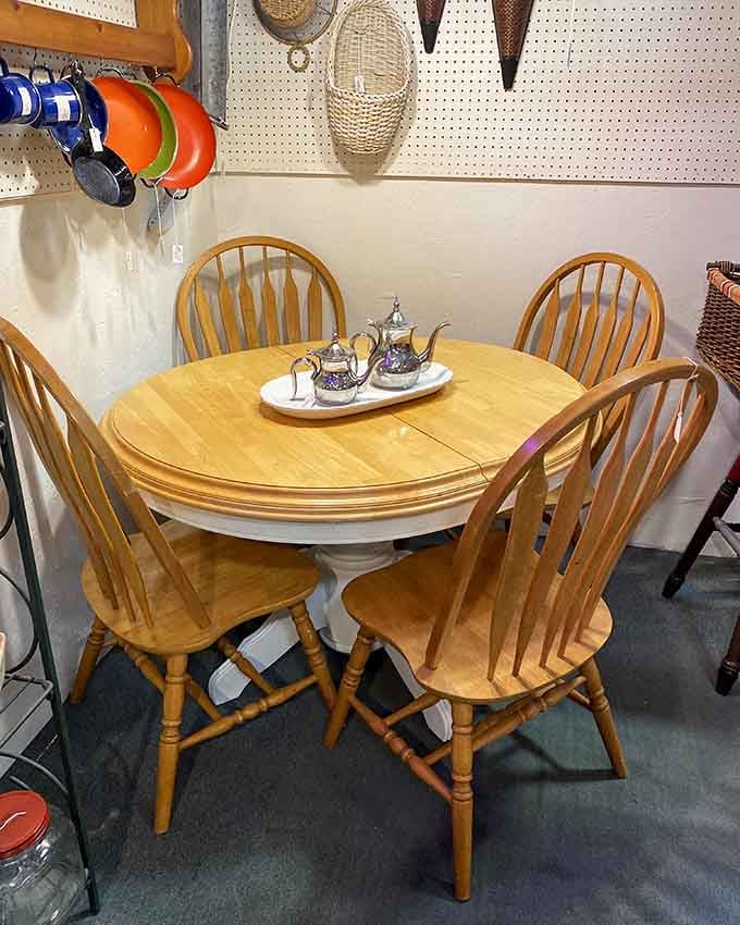 This dining set has hosted more family dinners than your favorite sitcom, and it's ready for more.