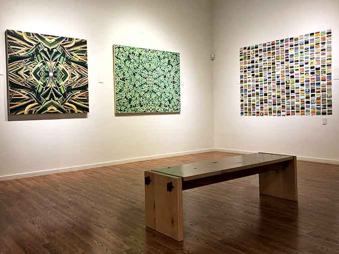 Contemporary nature-inspired pieces invite contemplation in this thoughtfully curated gallery space.