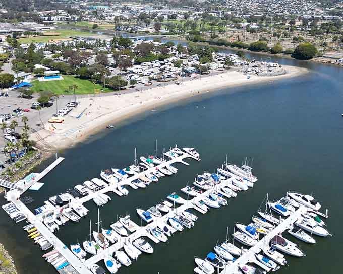 The marina holds enough boats to make you wonder if everyone here owns watercraft.