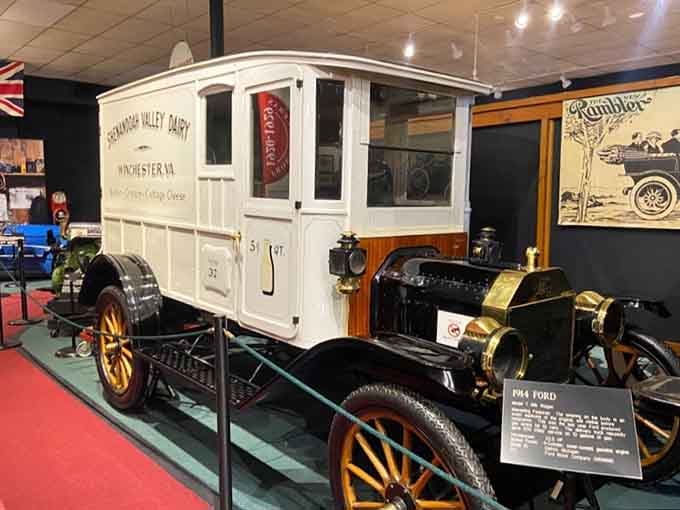 Winchester's dairy deliveries got seriously stylish with this boxy Ford milk truck sporting original wooden spoke wheels.