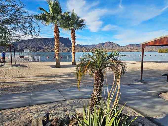 When the beach comes with mountain views and palm tree shade, you've officially found your happy place.