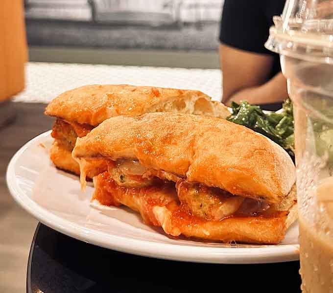 Joey's Meatball Sub arrives loaded with marinara and garlic butter, demanding your full attention and zero sharing intentions.