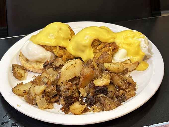 Eggs Benedict got a Maryland makeover, and honestly, hollandaise never had it so good with crab underneath.