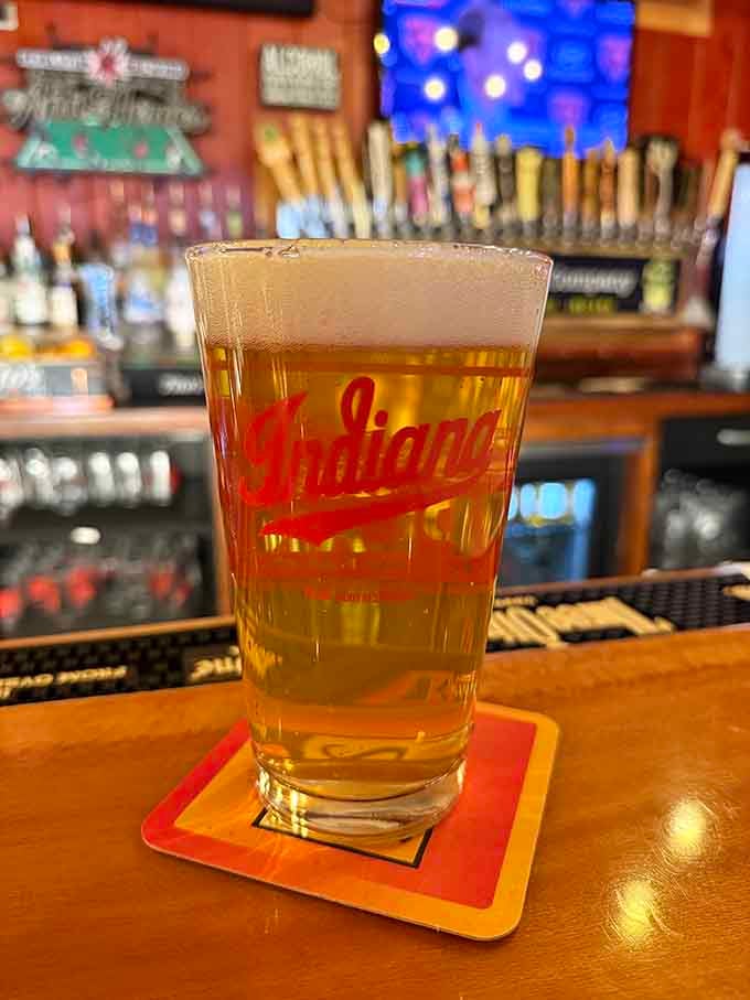 That golden pour of craft beer looks refreshingly perfect, the kind of cold beverage that makes any meal instantly better.