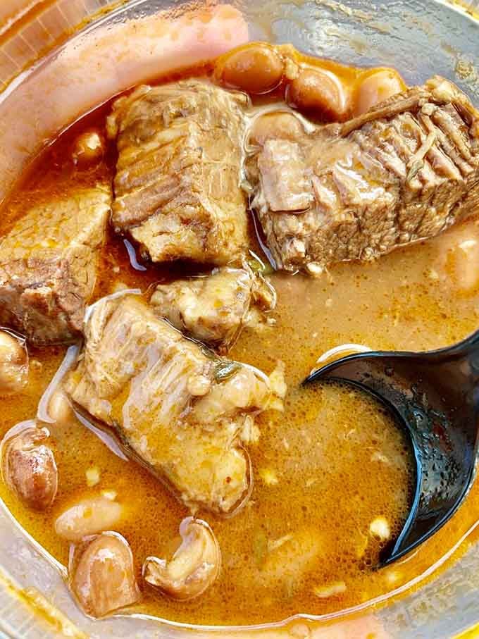 Chipotle brisket beans that look like they could convert even the most devoted vegetarian back to the meat side.