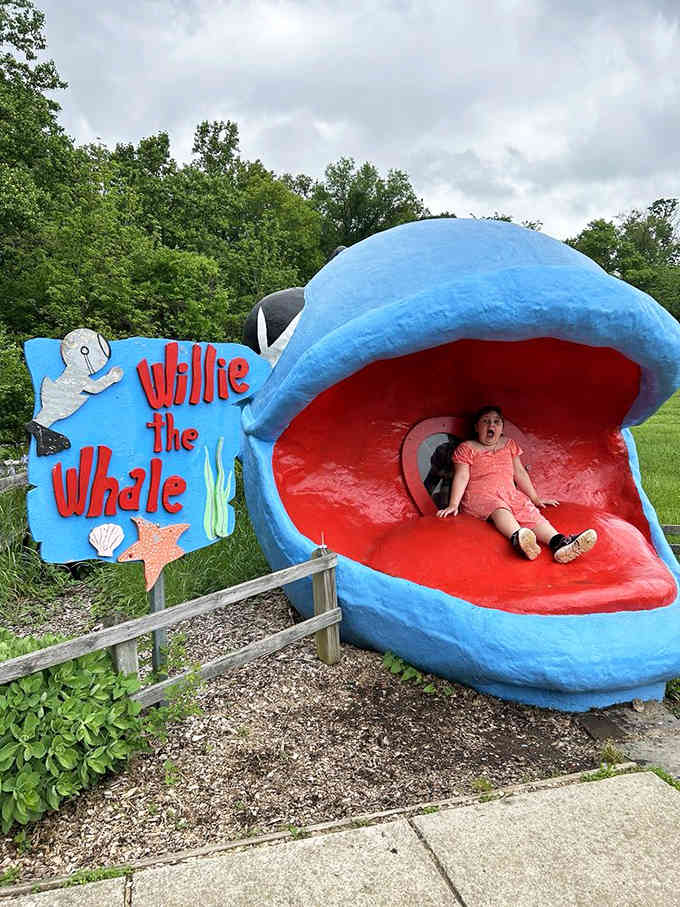 Willie the Whale offers the coziest seating arrangement you'll find, his giant mouth surprisingly inviting for photo opportunities and giggles.