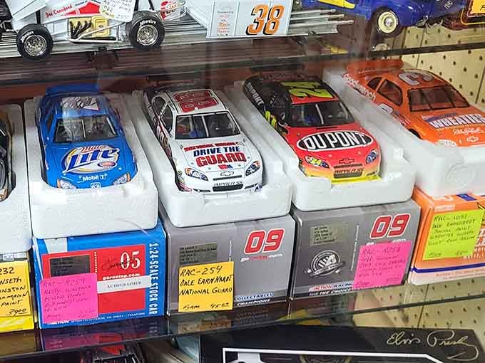 Die-cast NASCAR collectibles bring racing history to life for fans who remember these legendary paint schemes.