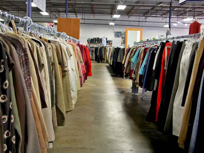 Endless racks of clothing organized by size mean you won't need a machete to find your perfect fit.