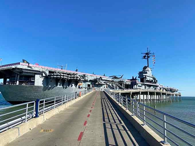 The USS Lexington sits permanently docked, proving that retirement on the water is absolutely the right call.