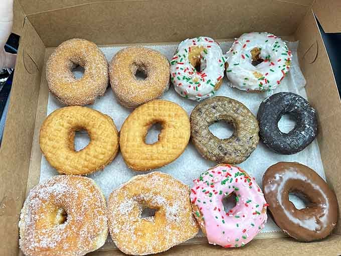 A dozen assorted beauties in a box, each one a different path to happiness and sugar-induced contentment.