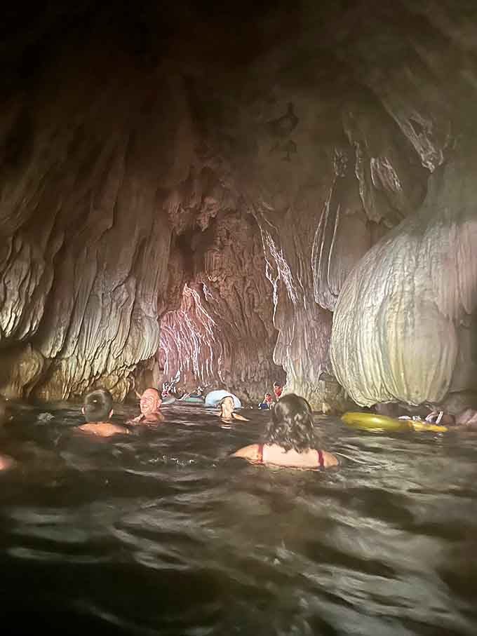 Swimming beneath these ancient rock formations makes you feel like an explorer, minus the pith helmet.