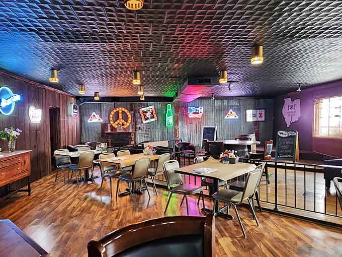 Inside, this spot serves up good times without the pretentious atmosphere that ruins most modern hangouts these days.