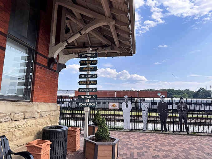 Every destination on this signpost represents a journey taken by young soldiers heading toward uncertain futures and distant battlefields.