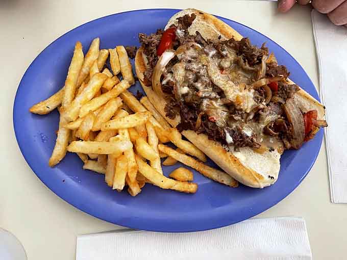 That Philly is loaded with enough meat, cheese, and peppers to make you forget you ever counted calories.