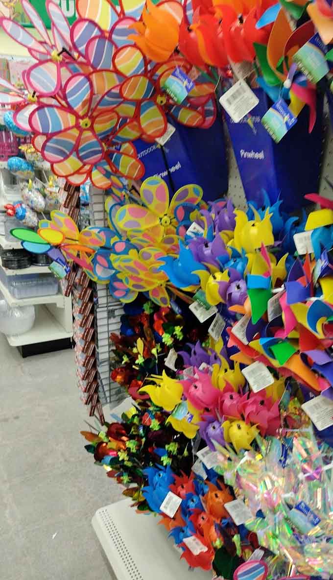 Colorful pinwheels spin dreams of summer days when yard decorations didn't cost more than actual groceries.