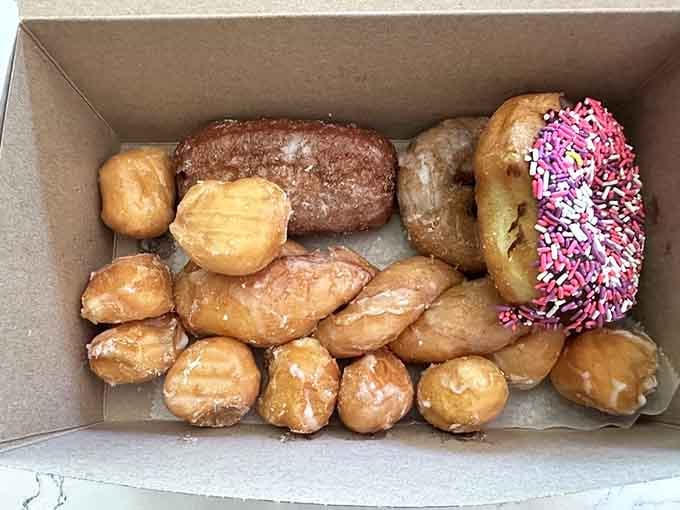 This box of twisted, glazed, and sprinkled happiness proves that variety is indeed the spice of life.
