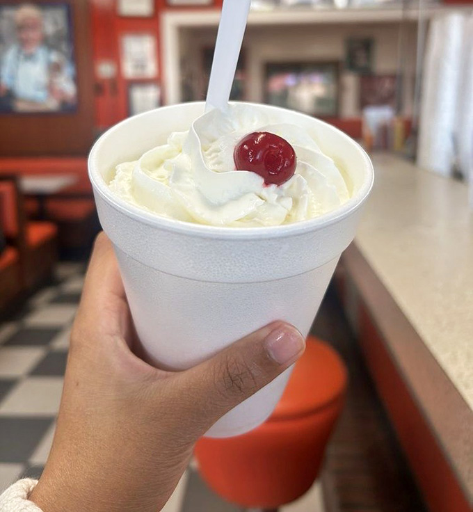 Whipped cream, a cherry, and pure vanilla bliss in a cup that requires no fancy presentation to steal hearts.
