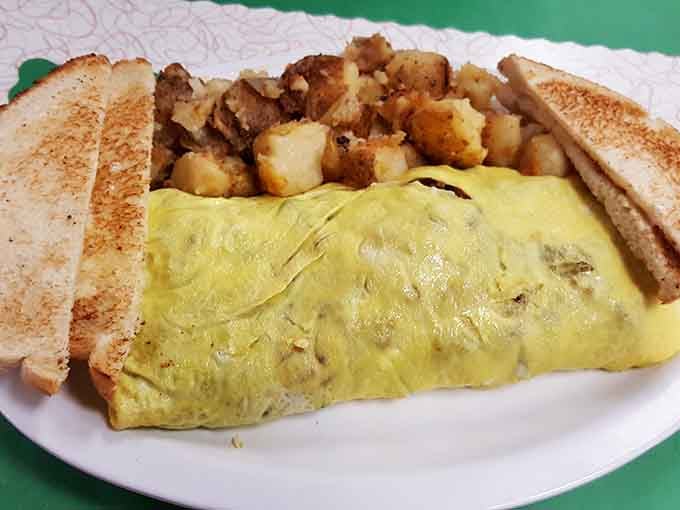 An omelet this generously stuffed proves that sometimes more really is more, dietary restraint be darned.