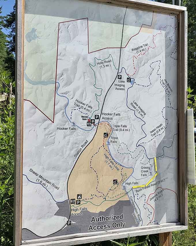 This map holds the secrets to multiple waterfalls, like a treasure chart except the X marks several spectacular spots.