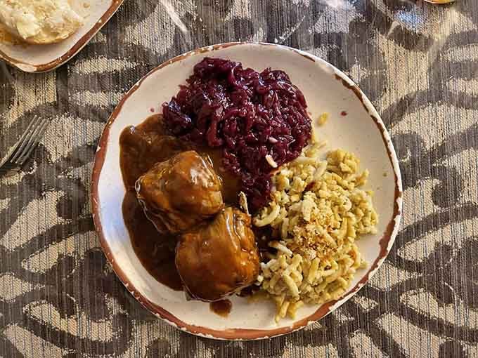 Rouladen with all the traditional sides, because sometimes you need beef rolls that mean business alongside your sp&auml;tzle.