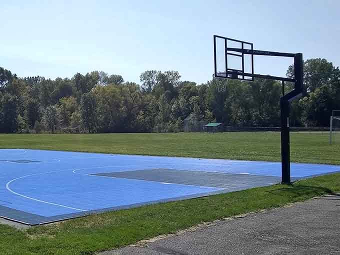 Community basketball courts where the only pressure is whether to play another game or grab lunch by the lake.