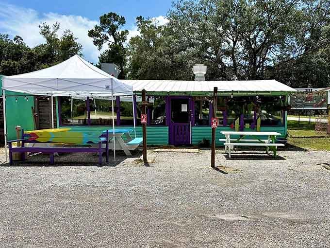 Southern Bayou Grill's colorful exterior promises the kind of casual Gulf Coast dining that keeps locals coming back for more.