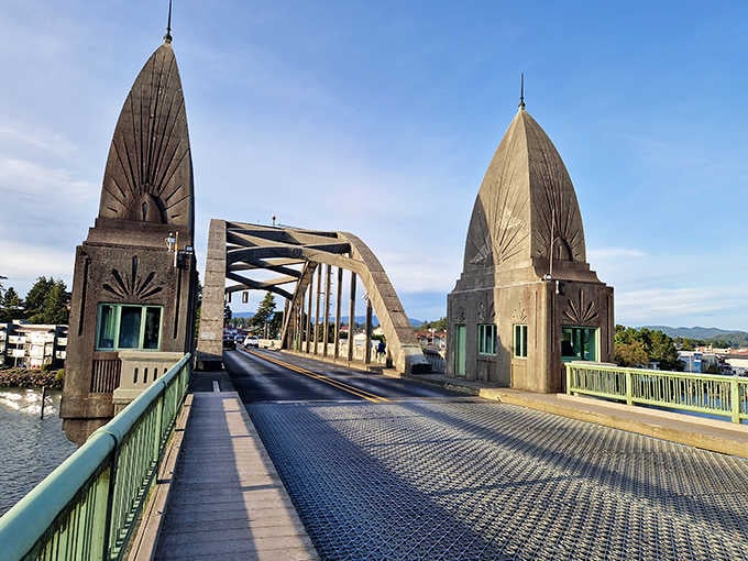 Walking across this 1936 bridge feels like crossing into another era, where craftsmanship actually meant something beautiful and lasting.