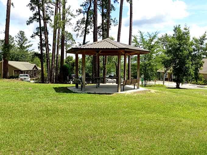This covered pavilion offers the perfect spot for a picnic lunch while you plan your next adventure on the water.