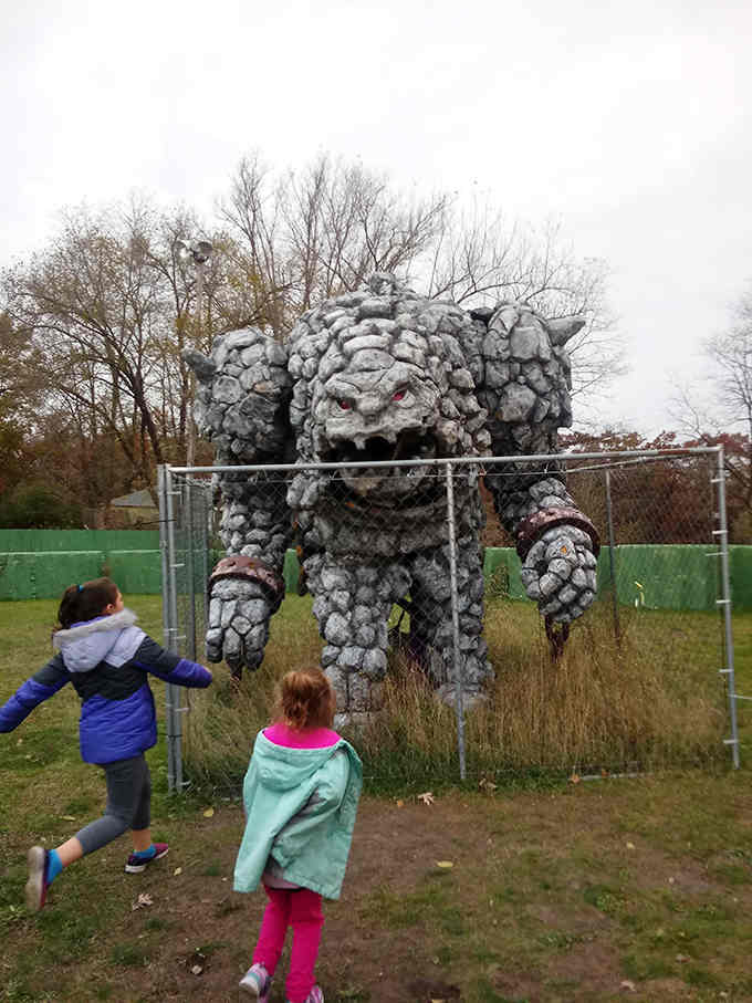 This stone giant looks like it wandered off a fantasy movie set and decided Wisconsin was nice enough to stay.