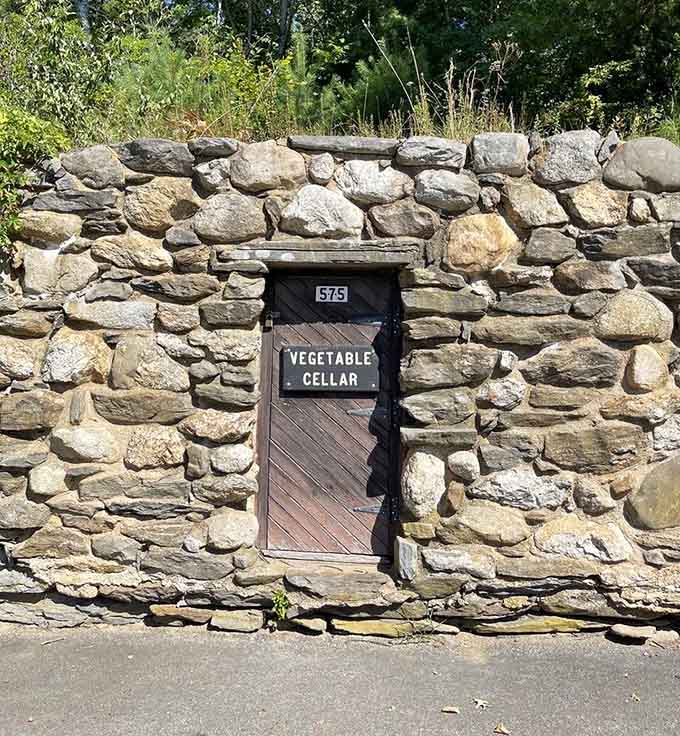 A vegetable cellar built with more architectural flair than most people's entire homes, naturally.
