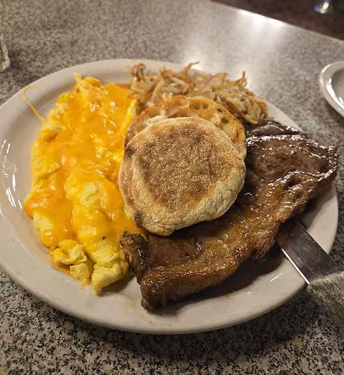 Steak and eggs with hash browns is the breakfast that makes you understand why people wake up early.