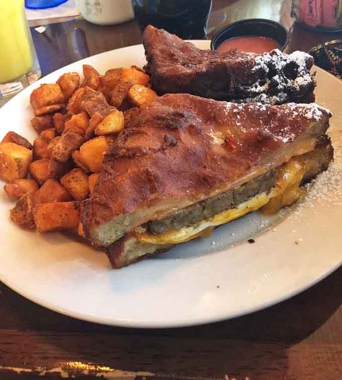 The Monte Cristo arrives as a towering monument to the beautiful marriage of sweet and savory that makes mornings worth celebrating.