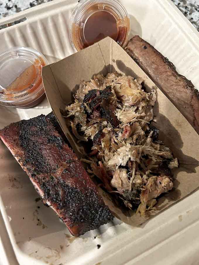 When you can't decide between pulled pork and brisket, the universe smiles and says why not enjoy both beauties together?