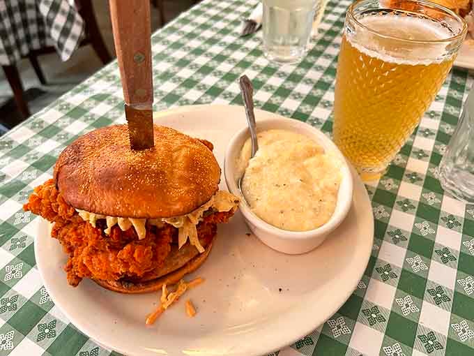 The famous chicken sandwich on a kaiser roll with coleslaw proves sometimes legends are born at the racetrack.