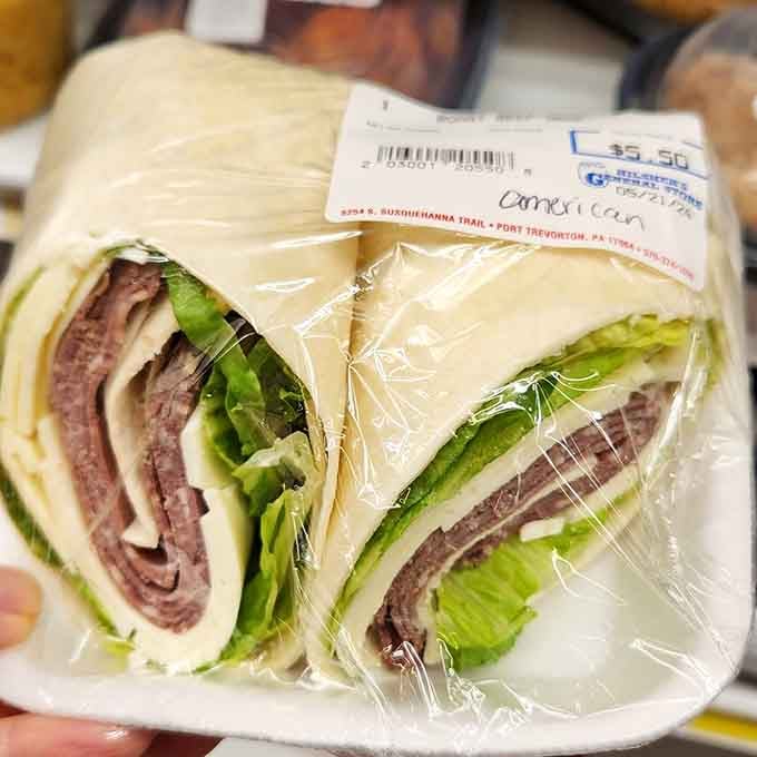 That roast beef wrap is packed tighter than a subway car at rush hour, but infinitely more delicious.