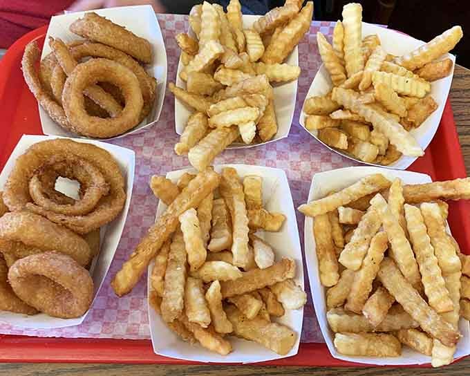 When you can't decide between fries and onion rings, the universe smiles and whispers: get both, you magnificent human.