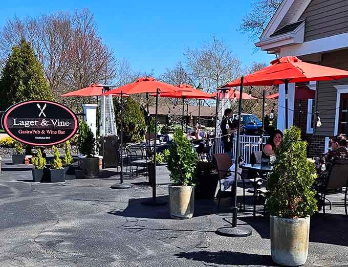 Lager & Vine's patio setup makes you want to grab a seat and pretend you're on vacation.