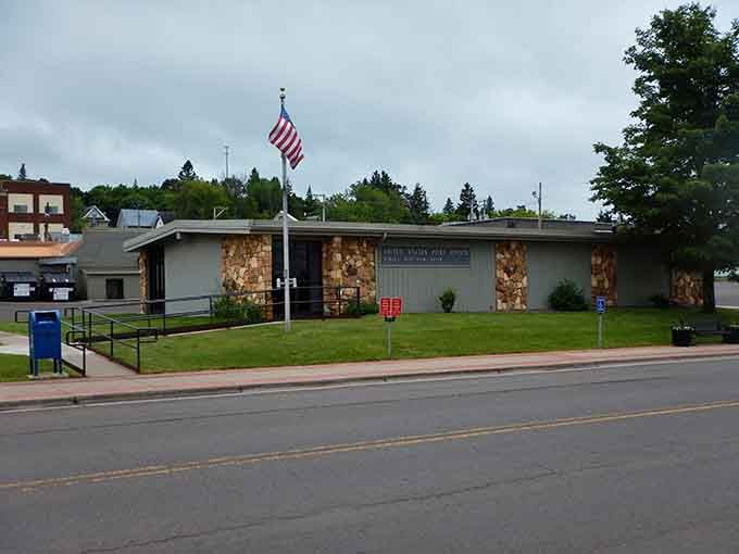 The post office anchors community life with mid-century style that's aged better than most fashion trends.