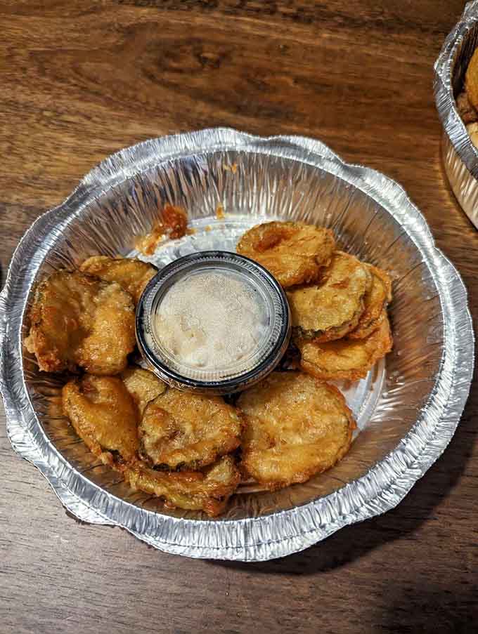 Golden fried pickles that prove sometimes the best ideas come from the most unexpected flavor combinations.