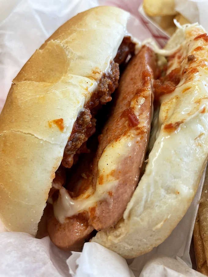 When regular hot dogs aren't enough, this chili cheese creation steps up like a superhero in a bun.