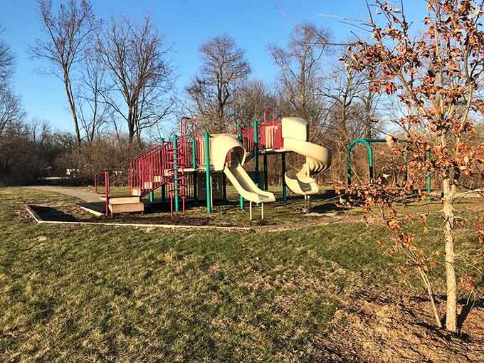 This playground gives kids a reason to remember what fresh air and sunshine feel like.