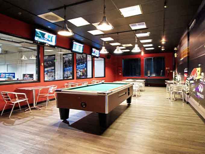 Between races, challenge your crew to billiards because apparently one competition at a time just isn't enough anymore.