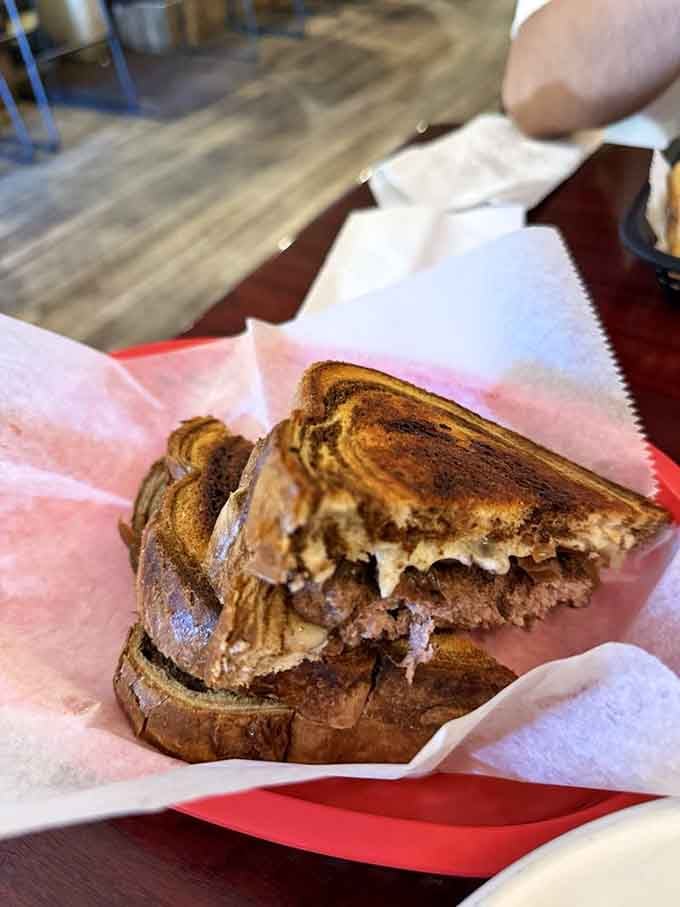 That patty melt on marbled rye with melted cheese oozing everywhere is pure comfort food poetry in motion.