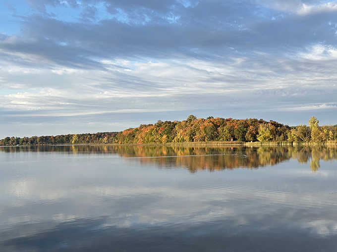 Lake reflections so perfect they'll make your phone's camera work harder than it has since your last failed attempt at food photography.