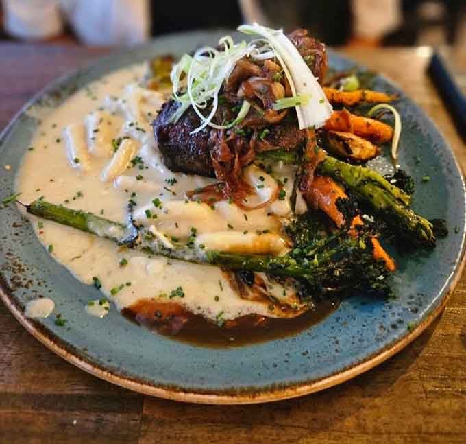 Hand formed gnocchi pillows cradle tender beef in a gorgonzola embrace that'll make you forget every frozen gnocchi disappointment.